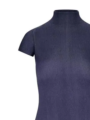 Giorgio Armani Ribbed-knit Short-sleeve Sweater - Blue