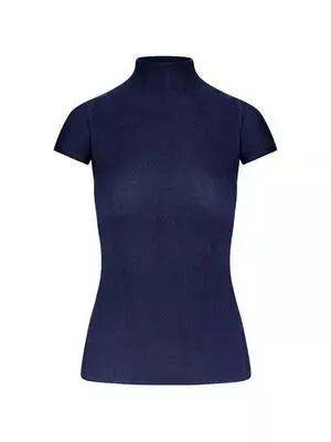 Giorgio Armani Ribbed Knit Short-sleeve T-shirt - Blue