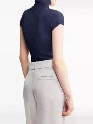 Giorgio Armani Ribbed Knit Short-sleeve T-shirt - Blue