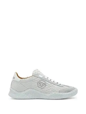 Philipp Plein Python Leather Suede-trim Sneakers