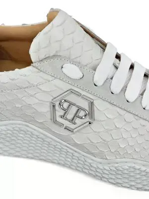 Philipp Plein Python Leather Suede-trim Sneakers