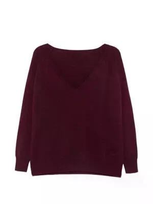 Plan C V-neck Cashmere Sweater - Red