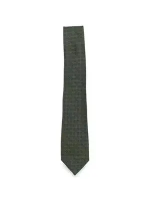 FERRAGAMO Geometric-print Tie - Green