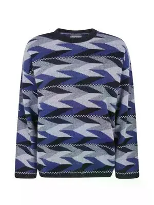 Emporio Armani Geometric-pattern Wool Sweater