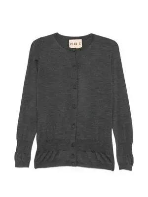 PLAN C Plan C Ruffled-Trim Cardigan