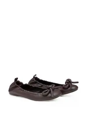 Marc Jacobs Bow Lace-up Ballerinas - Brown