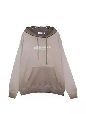 Off-White Arrows-print Cotton Hoodie - Brown