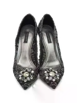 Dolce & Gabbana Taormina Crystal-embellished Pumps - Grey