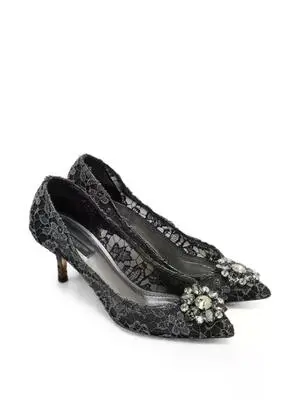 Dolce & Gabbana Taormina Crystal-embellished Pumps - Grey