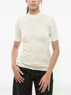 Stella McCartney Ribbed-knit Short-sleeve Sweater