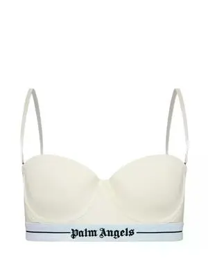 Palm Angels Logo-waistband Underwired Bra - Neutrals