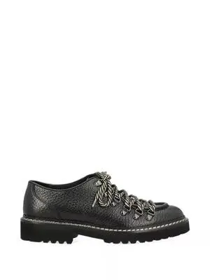 DOUCAL'S Grained-leather Lace-up Derby Shoes - Black