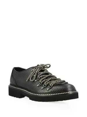 DOUCAL'S Grained-leather Lace-up Derby Shoes