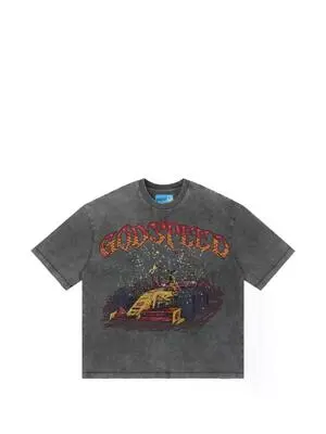 GODSPEED F1 Dreams Graphic-print Washed T-shirt - Grey