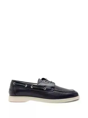 AURELIEN Grainy-leather Loafers - Blue