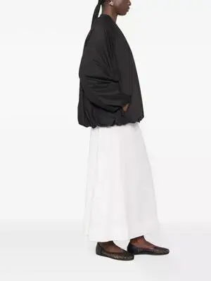 Imperial Ruched Zip-up Bomber Jacket
