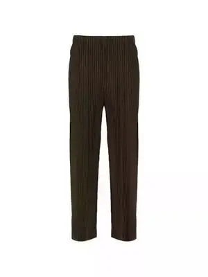 Issey Miyake Pleated Straight-leg Trousers - Brown