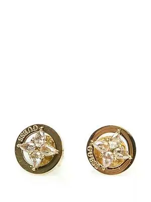 Guess Crystal-embellished Floral Earrings - Gold