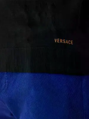 Versace Embroidered Wool Knit Crewneck Sweater