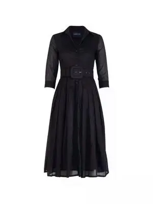 Samantha Sung Audrey Belted Pleated Midi Dress