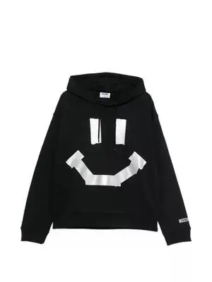 Moschino Tape-motif Hoodie - Black