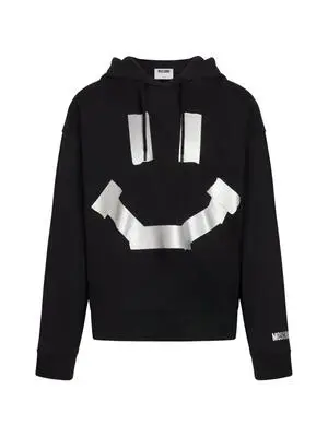 Moschino Tape-motif Hoodie - Black