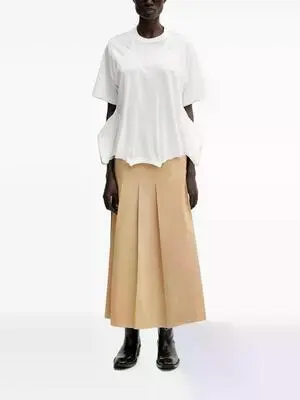 Undercover Pleated Midi Skirt - Neutrals