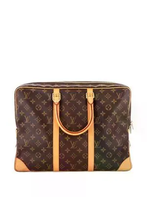 LOUIS VUITTON Porte-documents Voyage Briefcase Monogram Canvas Business Bag - Brown