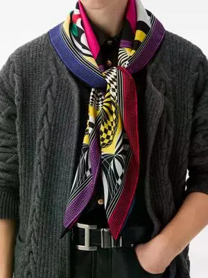 Versace Printed Silk Twill Scarf 90 Cm