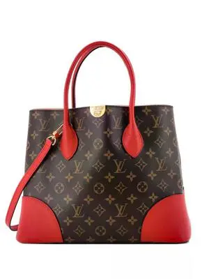 LOUIS VUITTON Flandrin Monogram Canvas And Leather Tote Bag - Red