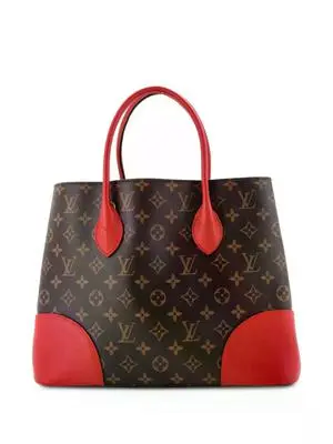 LOUIS VUITTON Flandrin Monogram Canvas And Leather Tote Bag - Red