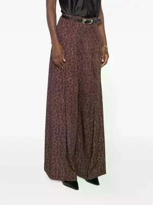 Imperial Leopard-print Palazzo Pants - Brown