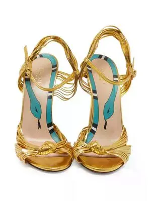 Gucci Allie Ankle-strap Sandals - Gold