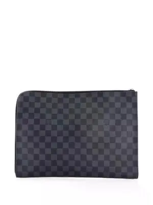 LOUIS VUITTON Damier Graphite Gm Zip Around Pochette Jour Clutch Bag