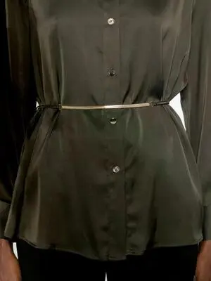 Imperial Belted Satin-finish Shirt