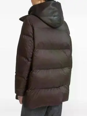 YVES SALOMON A-line Shearling-panel Down Coat