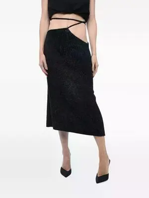ROTATE BY BIRGER CHRISTENSEN Glitter-knit Cut-out Skirt
