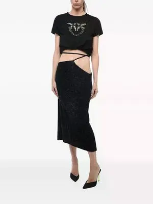 ROTATE BY BIRGER CHRISTENSEN Glitter-knit Cut-out Skirt