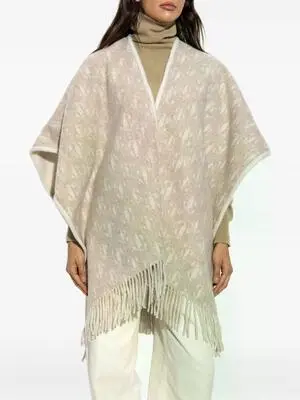 JIMMY CHOO Monogram Fringed Poncho