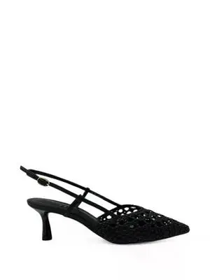 EMANUELLE VEE Woven Slingback Pumps