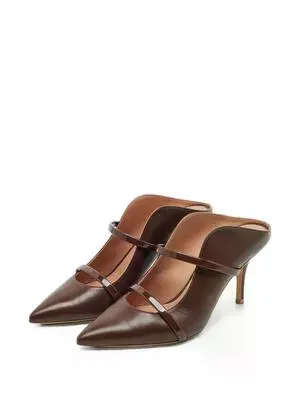 MALONE SOULIERS Leather Maureen Curved Heeled Mules - Brown