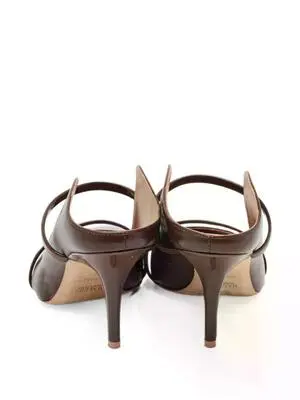 MALONE SOULIERS Leather Maureen Curved Heeled Mules - Brown