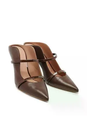 MALONE SOULIERS Leather Maureen Curved Heeled Mules - Brown