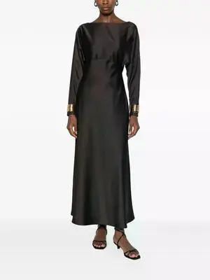Imperial Satin-finish Long-sleeve Maxi Dress