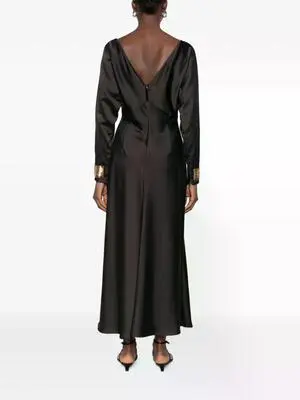 Imperial Satin-finish Long-sleeve Maxi Dress