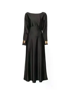 Imperial Satin-finish Long-sleeve Maxi Dress