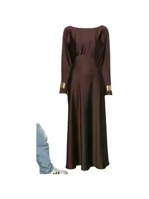 Imperial V-back Maxi Dress - Brown