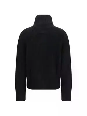ALLUDE Ribbed-knit Half-zip Sweater