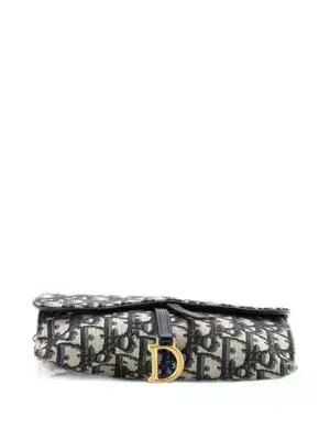Dior Saddle Chain Wallet Oblique Canvas Crossbody Bag