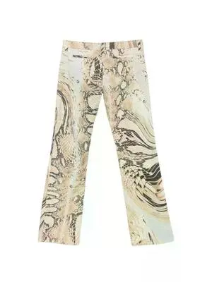 Roberto Cavalli 2000s Snakeskin-print Trousers - Neutrals